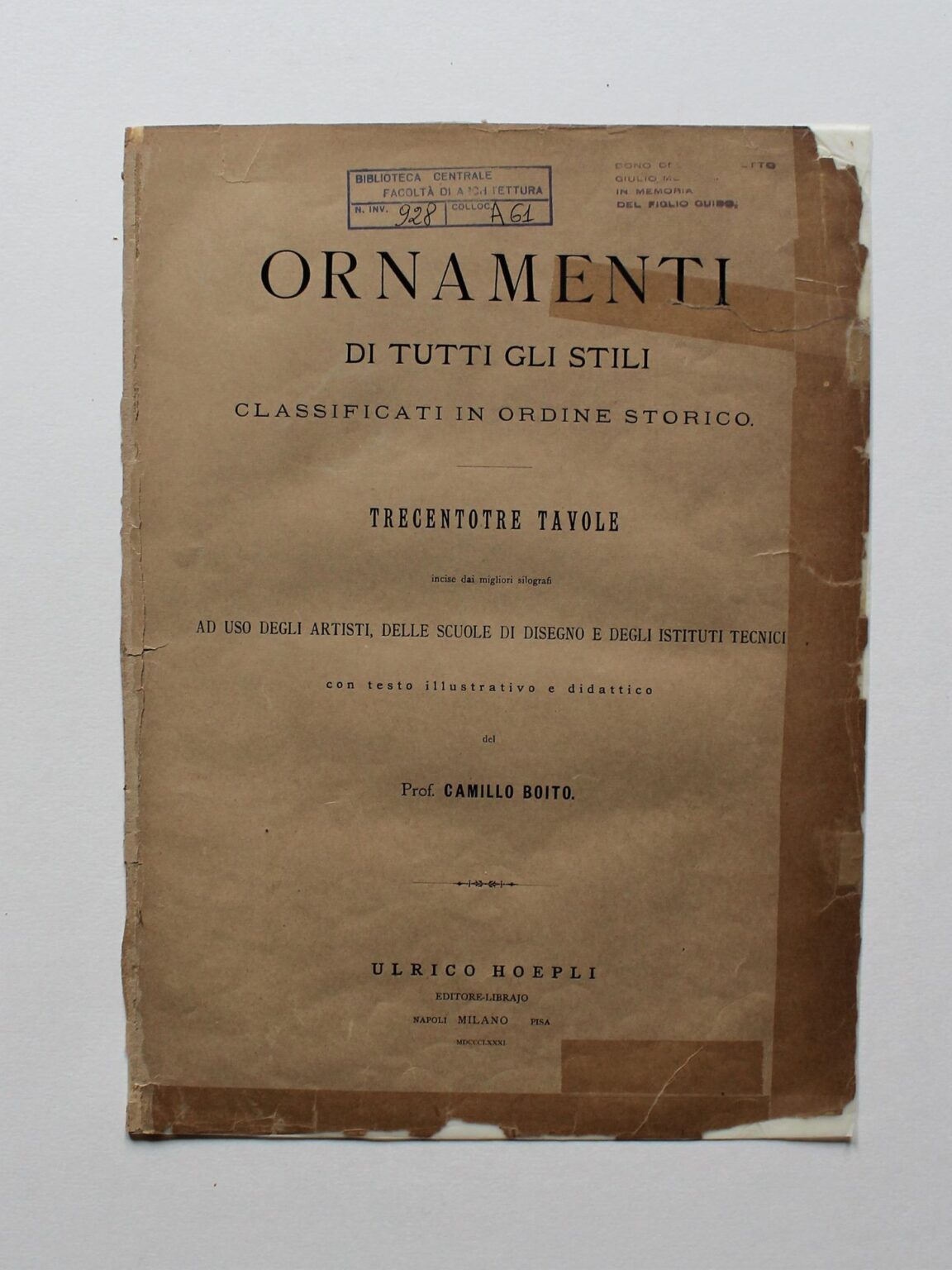 Camillo Boito tra modernità e storia - Frontiere - Politecnico di Milano